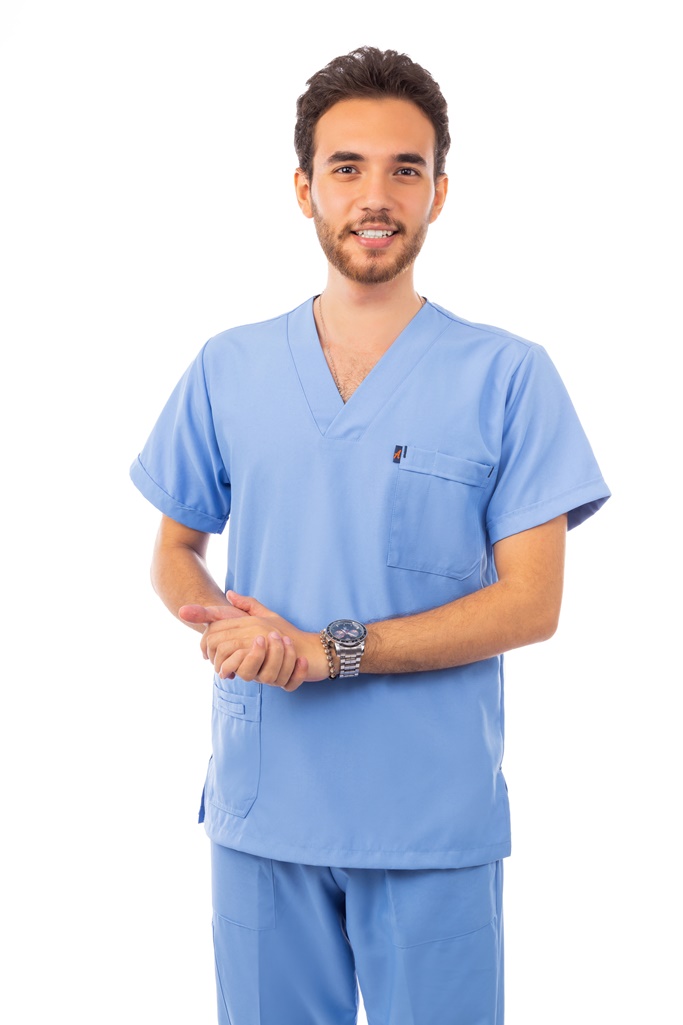 Royal Blue Classic Scrub Set For Males - Medical Uniforms